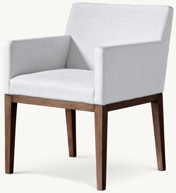 Morgan Track Arm Fabric Dining Armchair | RH