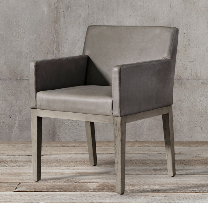 Morgan Track Arm Leather Dining Armchair
