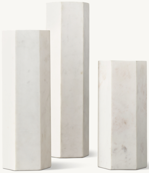Hexagonal Marble Vase Collection | RH