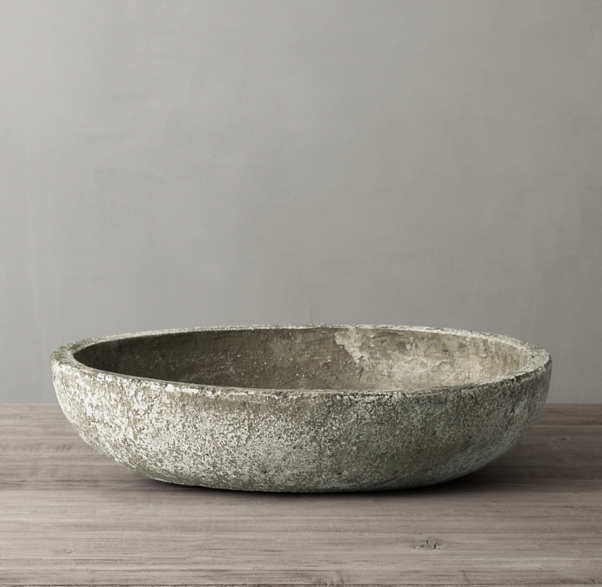 Weathered Stone Round Bowl - Large