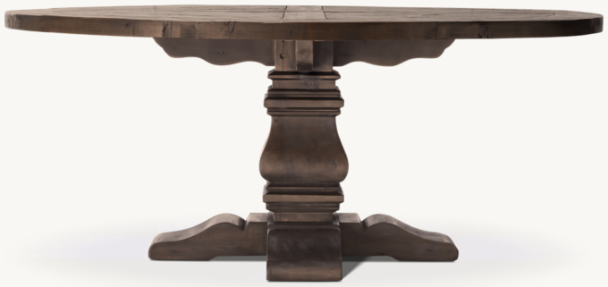 Salvaged Wood Trestle Round Dining Table RH Baby Child