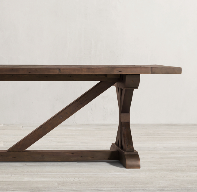 Salvaged Wood X-Base Rectangular Extension Dining Table | RH