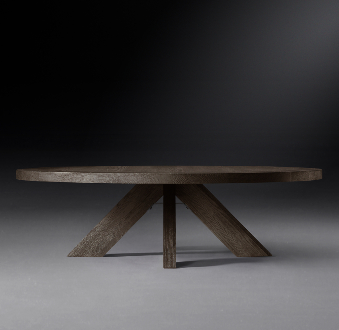 1960s French X-Base Round Coffee Table