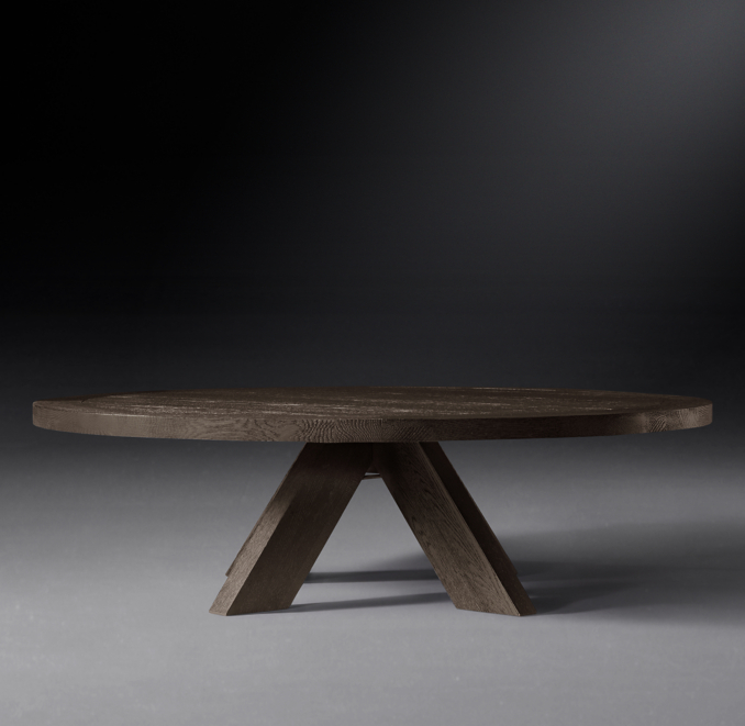 1960s French X-Base Round Coffee Table