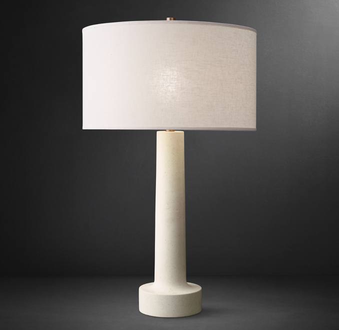 Italian Flared Column Limestone Table Lamp