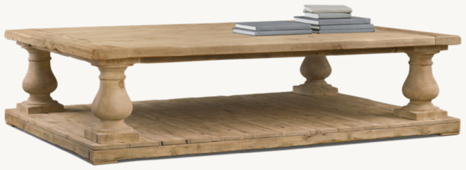 Balustrade Salvaged Wood Coffee Table RH