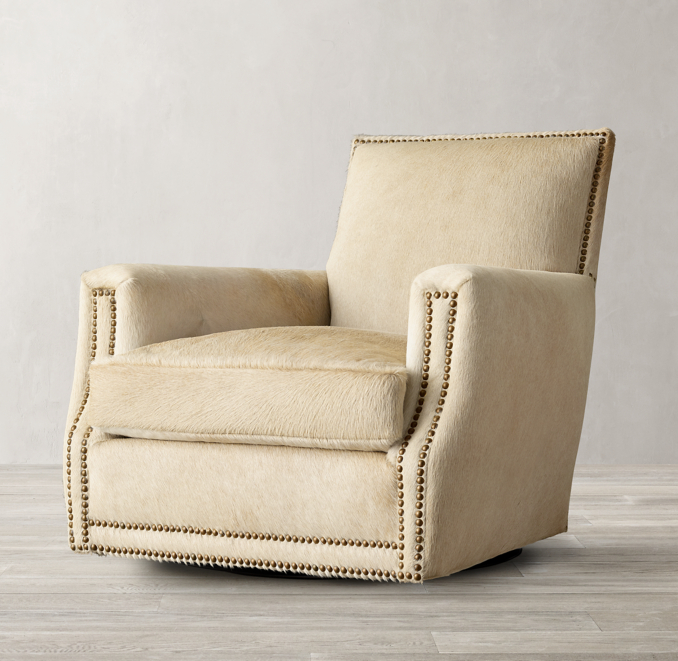 Marcel Hair-On-Hide Swivel Club Chair
