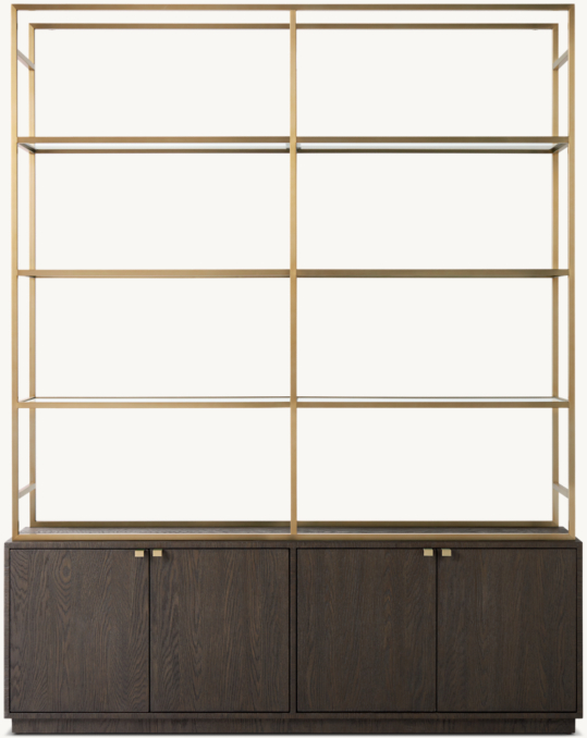 Duvall Oak 4-Door Sideboard & Hutch | RH