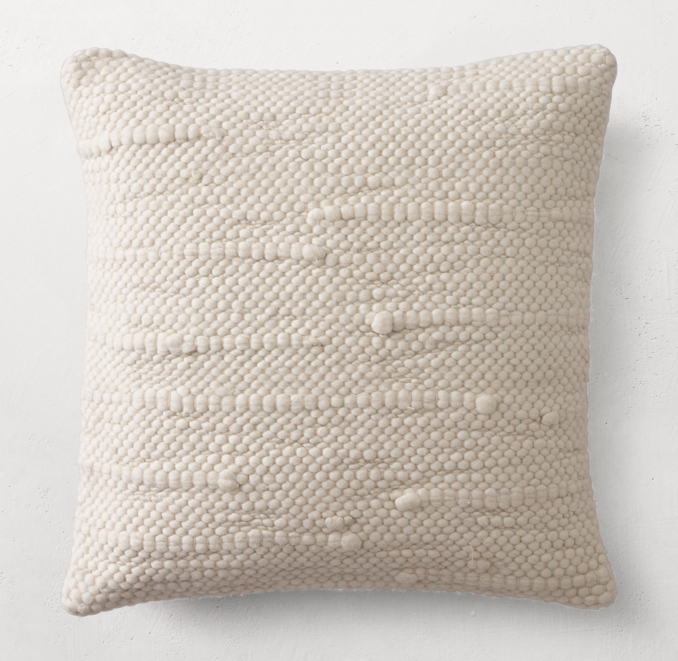 Textured Merino Wool Pillow Cover - Square