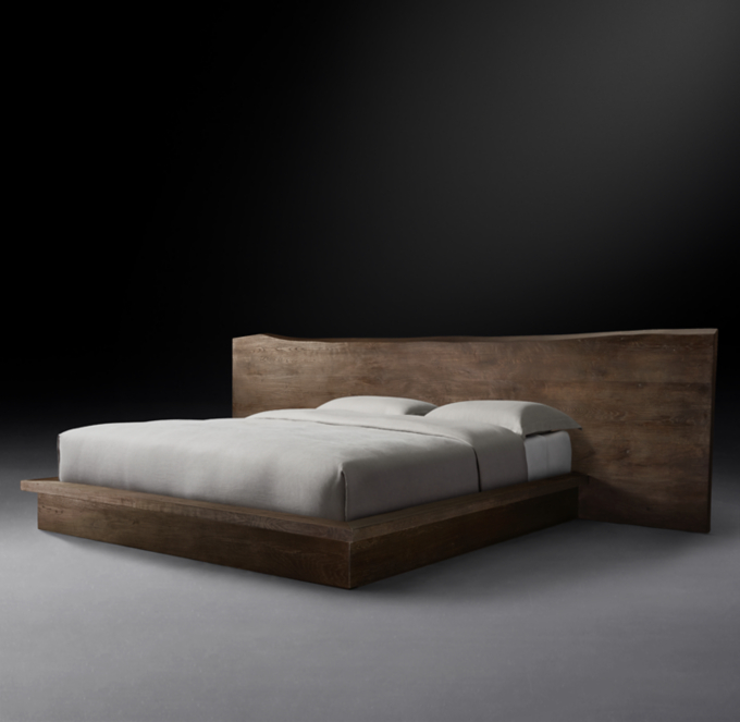 Oak Live-Edge Platform Bed