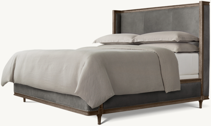 Maison Leather Panel Bed RH