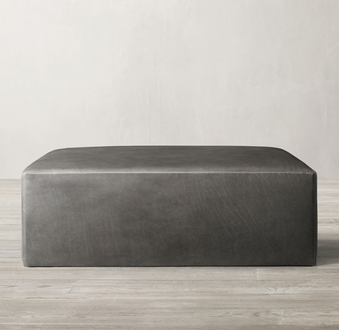 30" Cooper Leather Rectangular Ottoman