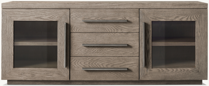 MACHINTO GLASS DOUBLE-DOOR MEDIA CONSOLE WITH DRAWERS