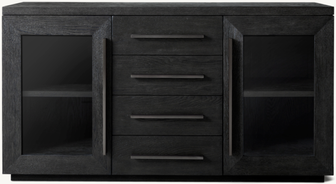 Machinto Glass Double-Door Sideboard With Drawers | RH