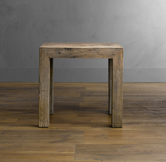 Reclaimed Elm Parquet Side Table