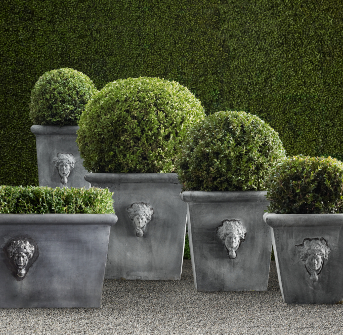 Estate Zinc Selene Tapered Planters