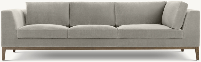 Italia Taper Arm Left-Arm Return Sofa - Oak Base | RH