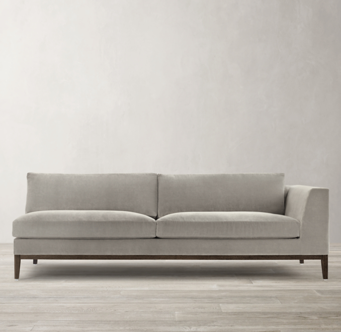 Italia Taper Arm Right-Arm Sofa - Oak Base