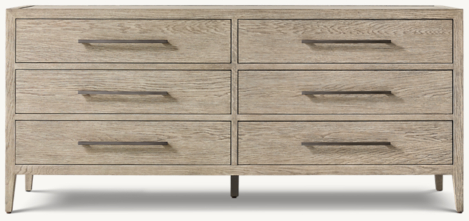 French Contemporary 6 Drawer Dresser RH