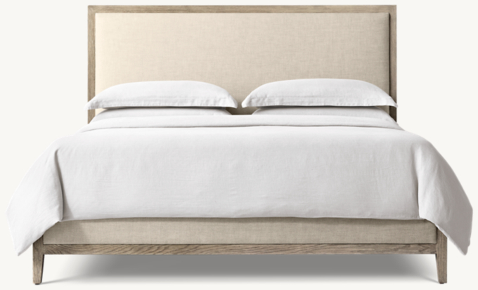 French Contemporary Fabric Panel Bed