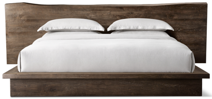 Oak Live-Edge Platform Bed