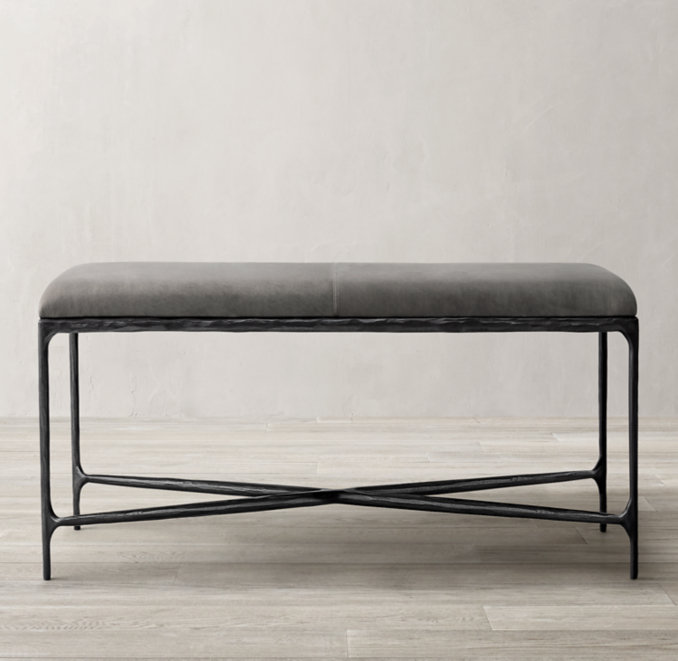 Thaddeus Leather End-Of-Bed Bench