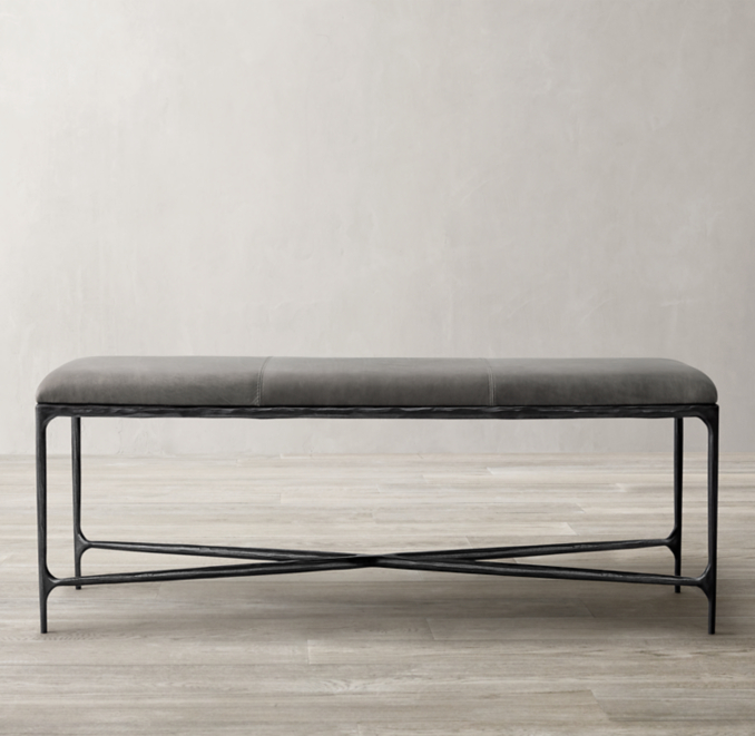Thaddeus Leather End-Of-Bed Bench