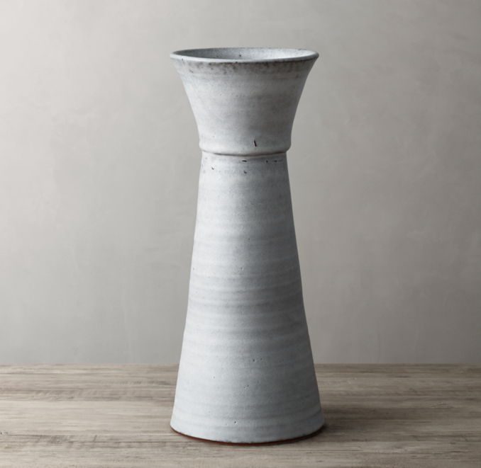 Midcentury Flared Stoneware Vase - Small