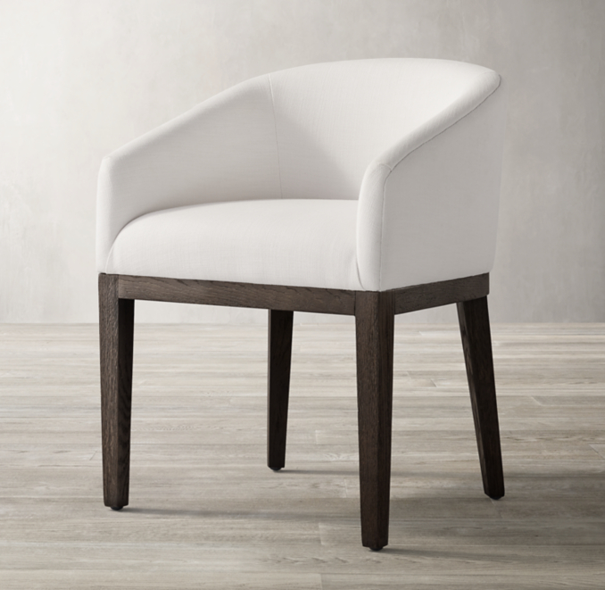 Morgan Barrelback Slope Fabric Dining Armchair