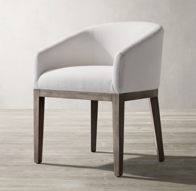 Morgan Barrelback Slope Fabric Dining Armchair