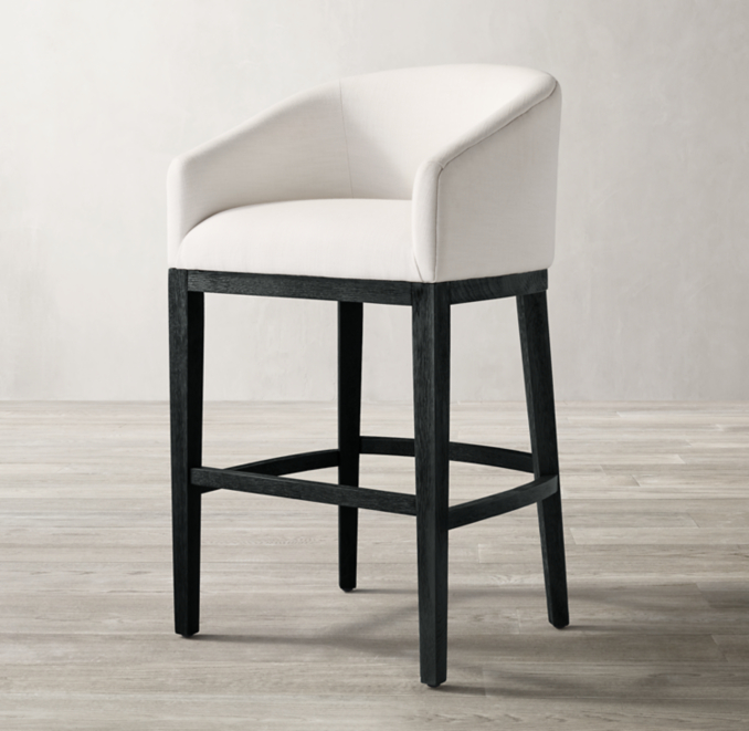 Morgan Barrelback Slope Fabric Bar & Counter Stool