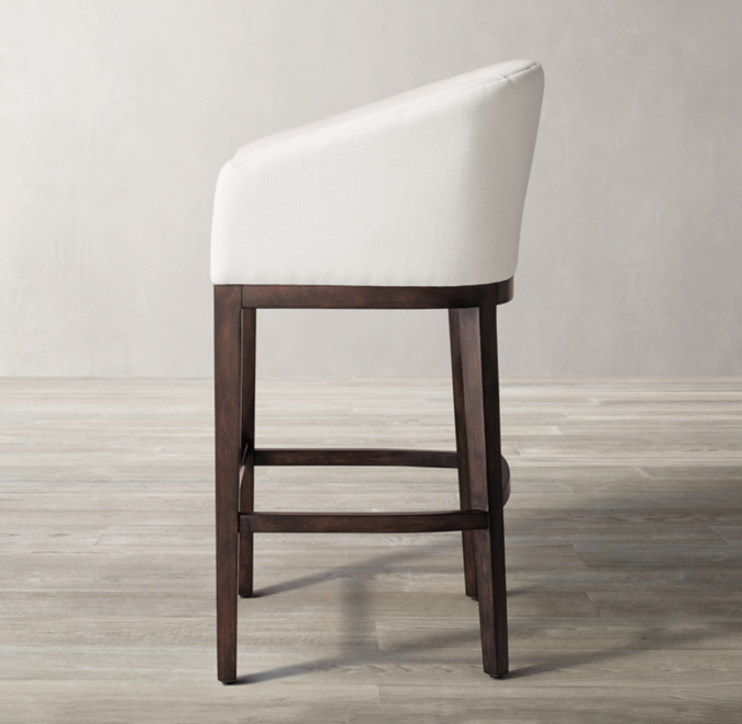 Morgan Barrelback Slope Fabric Bar & Counter Stool