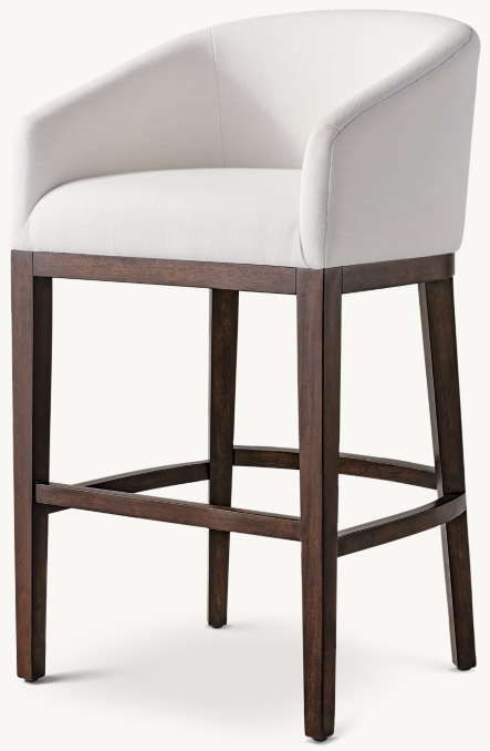 Morgan Barrelback Slope Fabric Bar & Counter Stool | RH