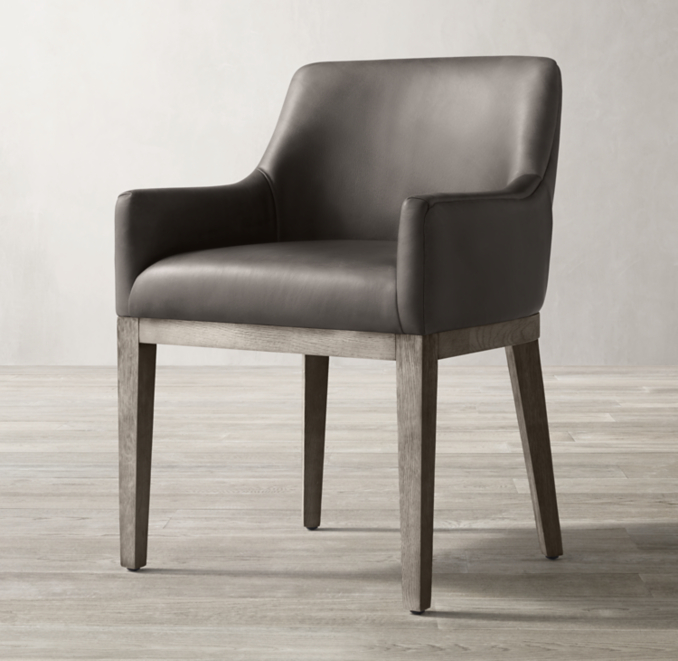 Morgan Curved-Back Track Leather Dining Armchair