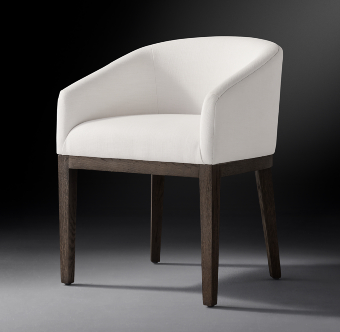Morgan Barrelback Slope Fabric Dining Armchair