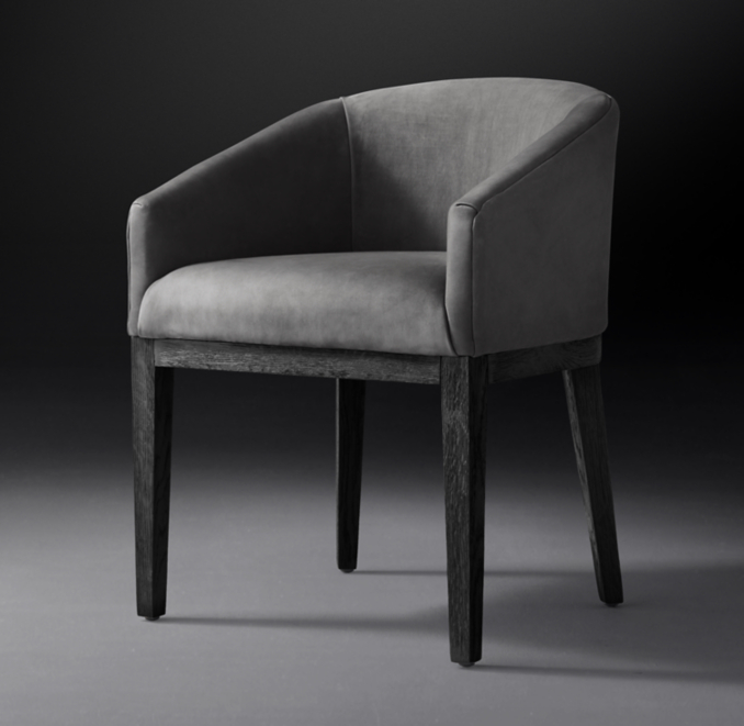 Morgan Barrelback Slope Leather Dining Armchair