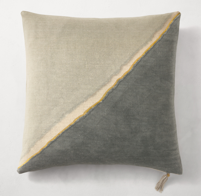 Hand-Painted Watercolor Diagonal Pillow Cover by Chanee Vijay - Square