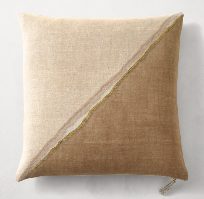 Hand-Painted Watercolor Diagonal Pillow Cover by Chanee Vijay - Square
