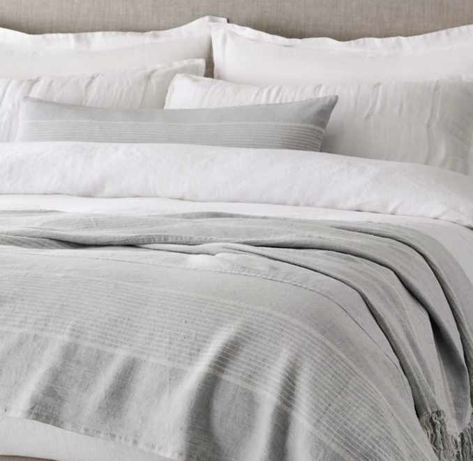 Rustic Linen Stripe Throw