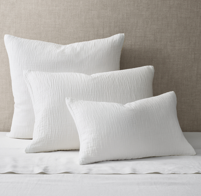 Italian Crinkled Linen-Cotton Sham