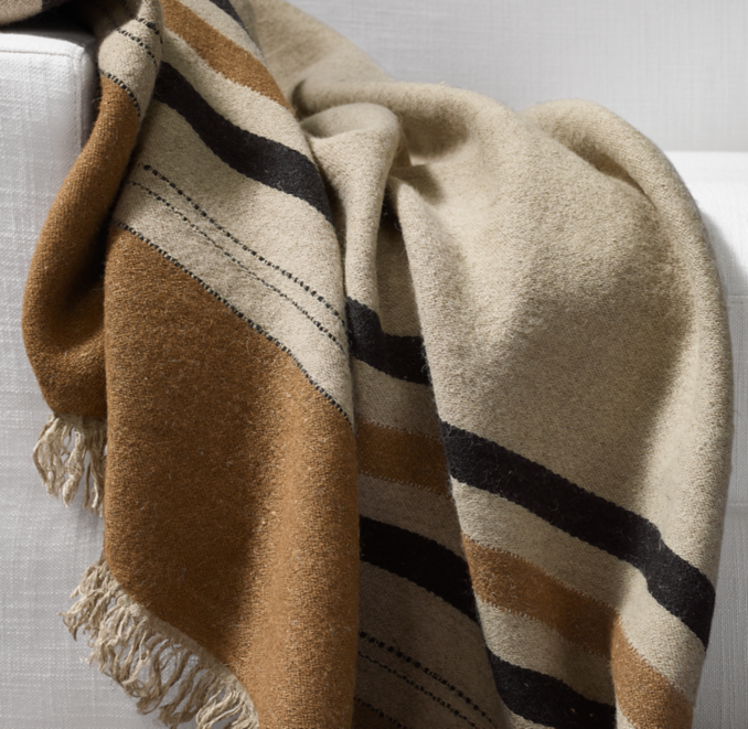 Belgian Linen & Wool Factory Stripe Throw