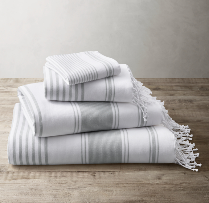 Reversible Striped Turkish Cotton Towel Collection - Multistripe