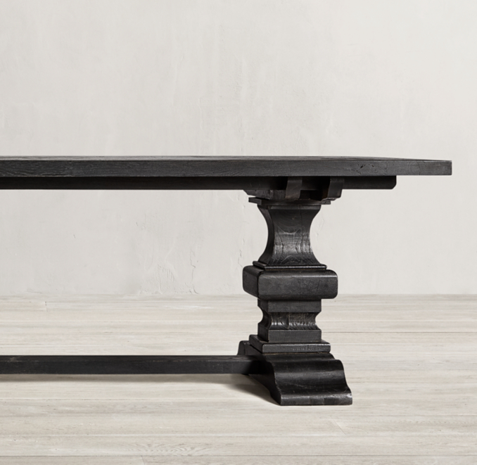 Reclaimed Oak Baluster Rectangular Extension Dining Table