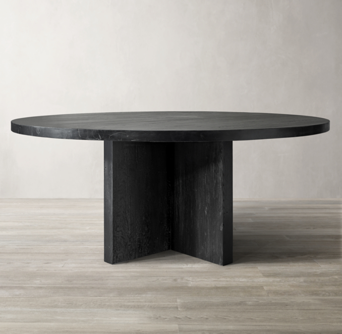 Reclaimed Oak Plank Round Dining Table