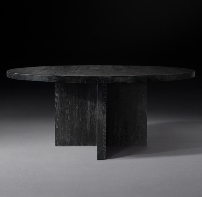 Reclaimed Oak Plank Round Dining Table