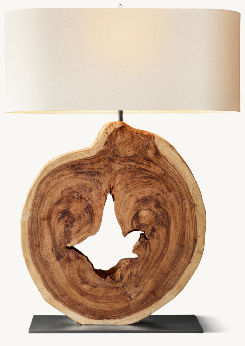 Weathered Wood Slice Table Lamp | RH