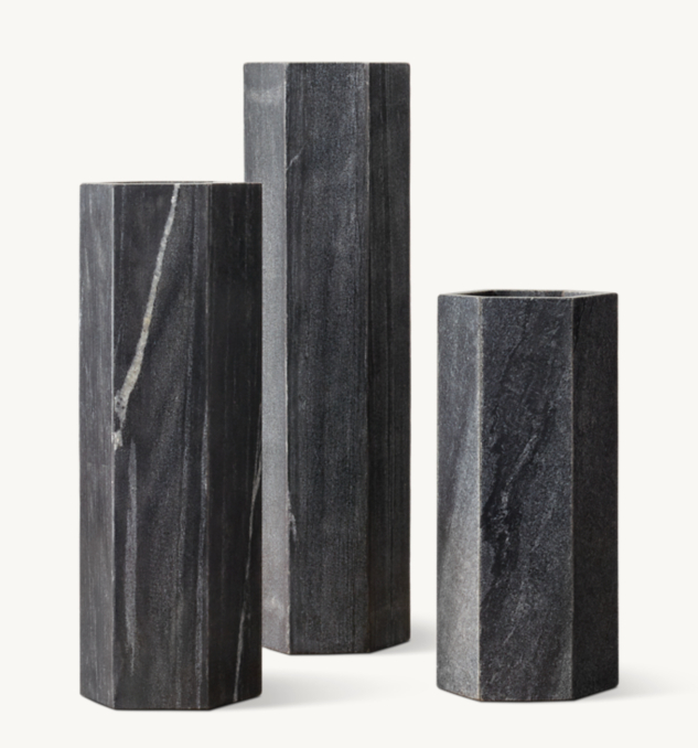 Hexagonal Marble Vase Collection | RH