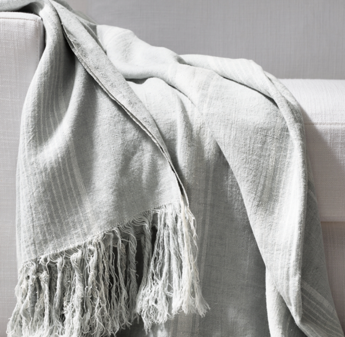 Rustic Linen Stripe Throw