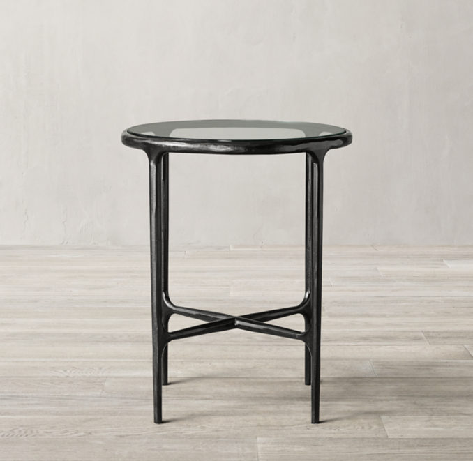 Thaddeus Glass Round Bedside Table