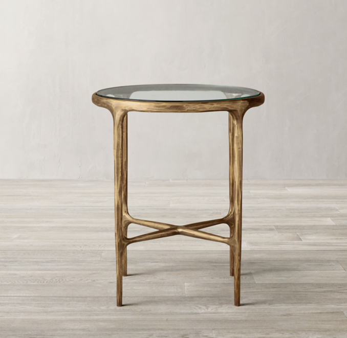 Thaddeus Glass Round Bedside Table